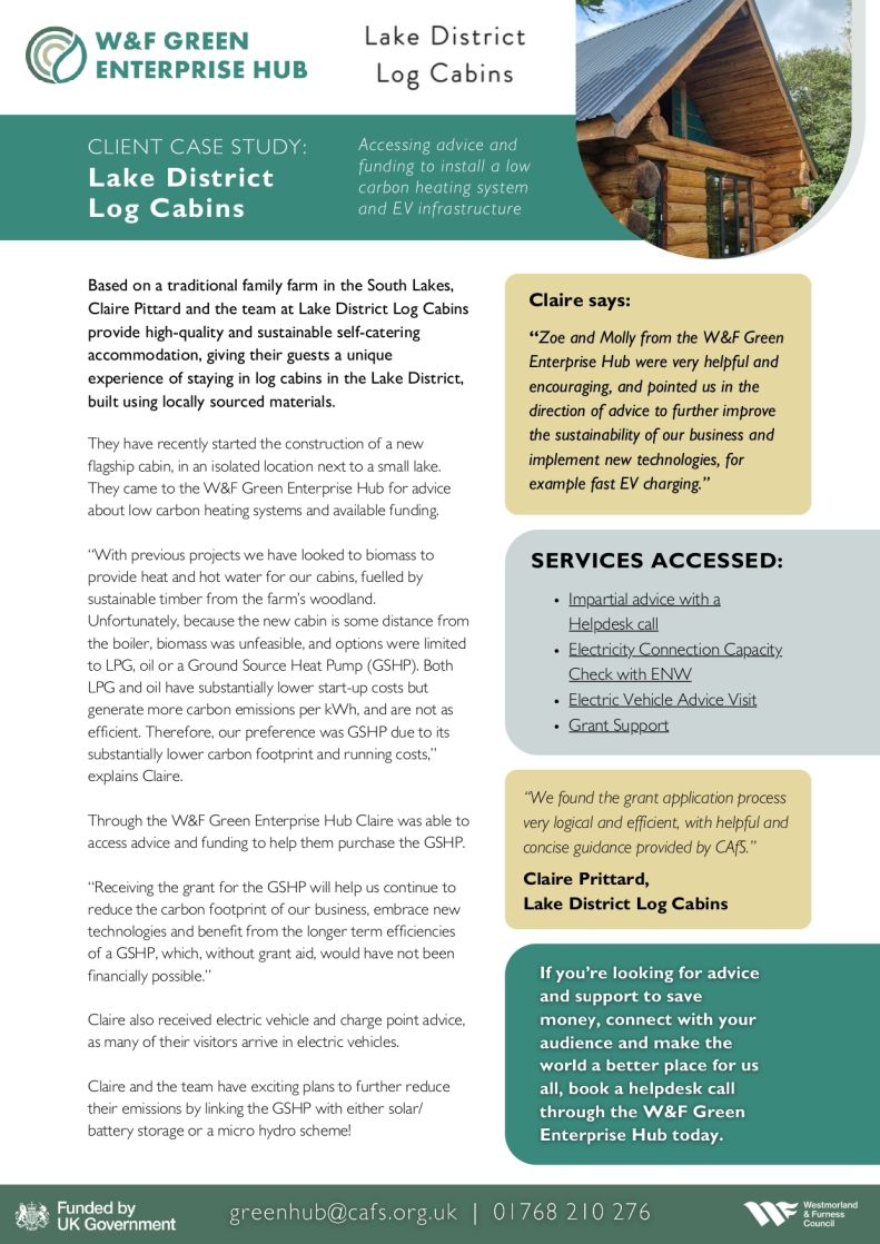 Case Study: Lake District Log Cabins | Cumbria Growth Hub